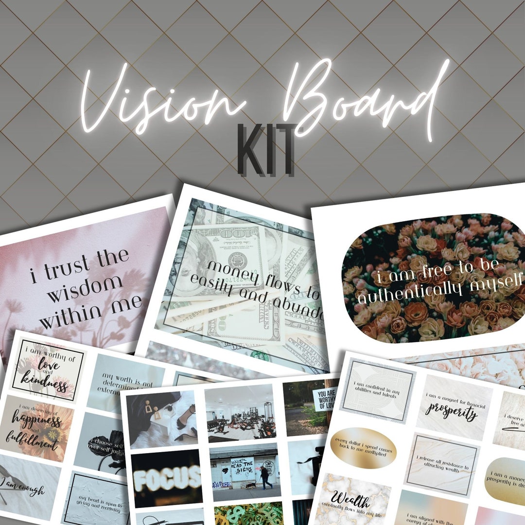 2026 Printable Vision Board Kit, Manifestation, Affirmations (digital ...