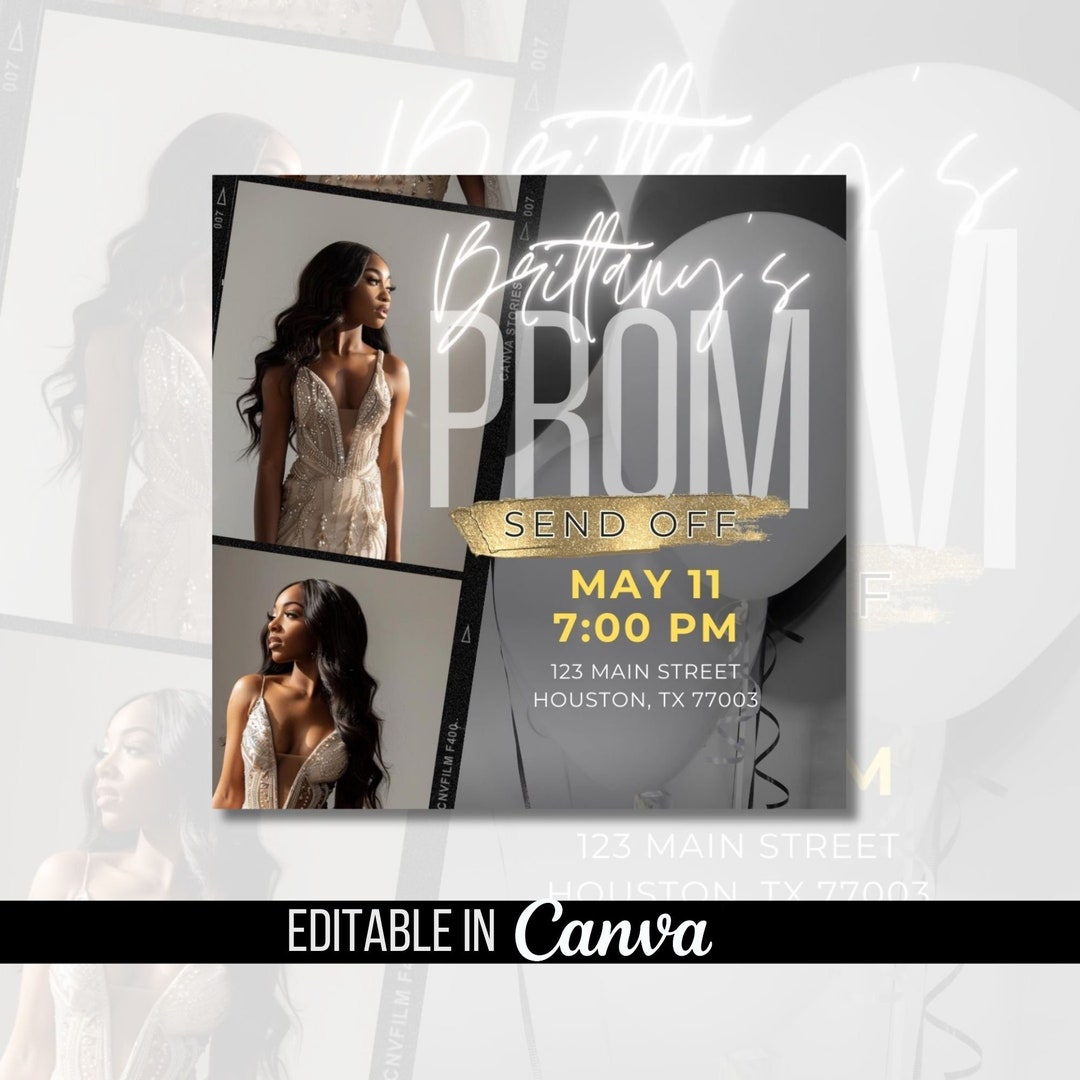 Class of 2026 Homecoming Send off Flyer, Grad Party Invite, Black and ...