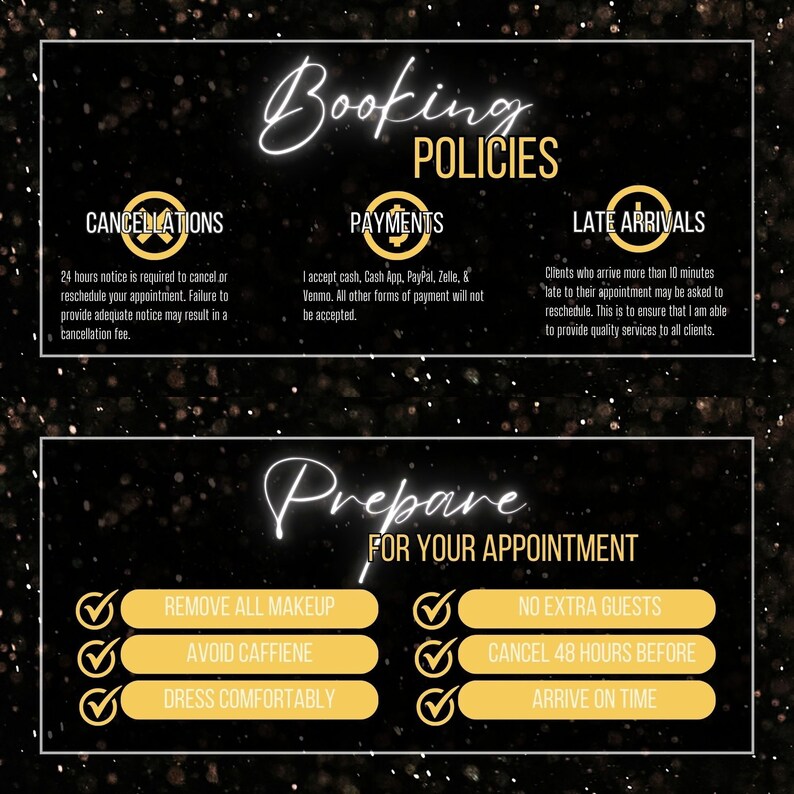 Editable Acuity Scheduling Template for Nail Tech, Lash Tech, Makeup ...