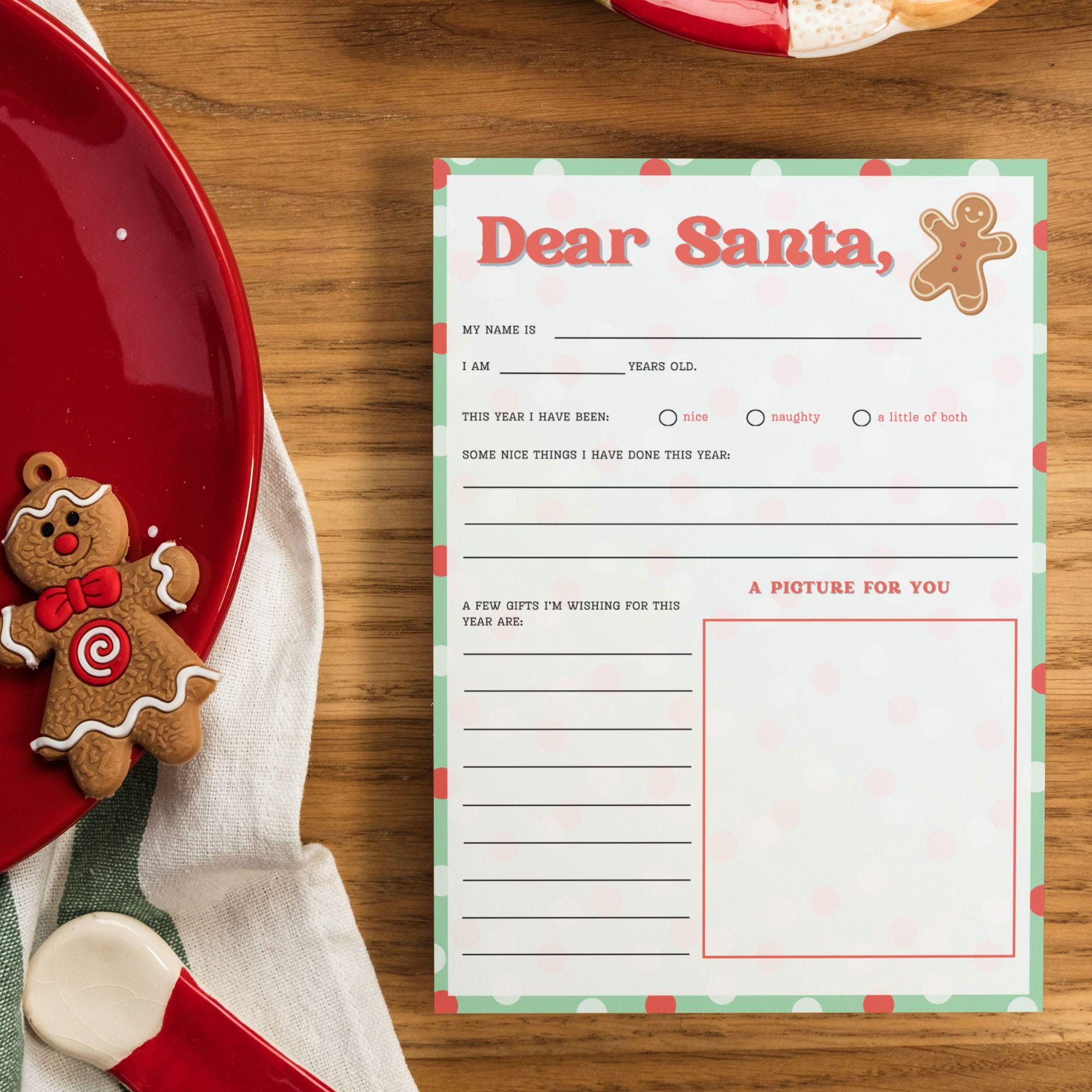 Printable Christmas Wish List for Kids, Letter to Santa Christmas ...