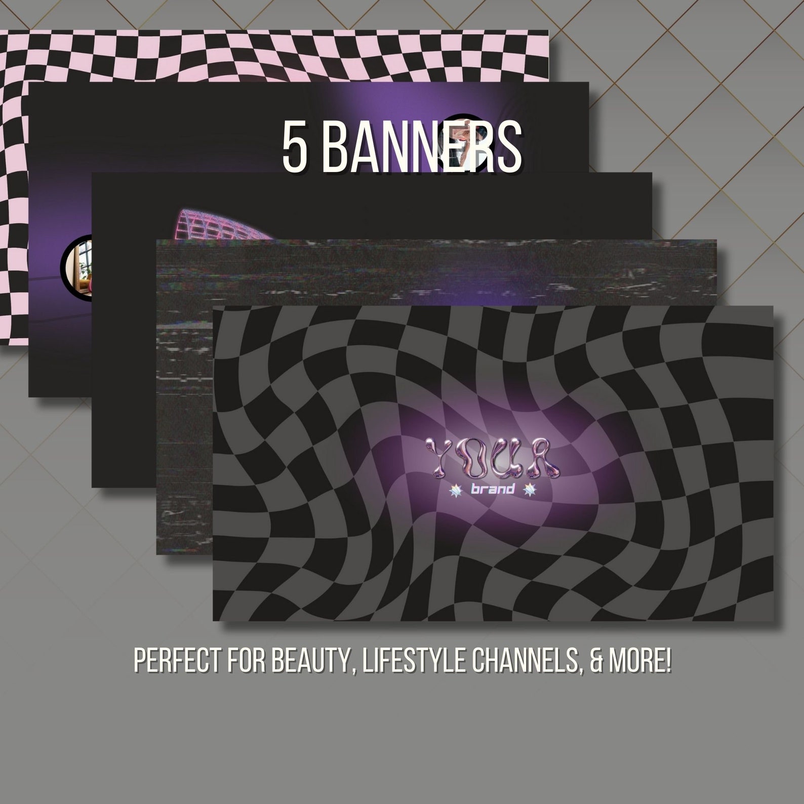 Y2k Aesthetic Youtube Banner Template for Beauty Guru, Pink and Black ...