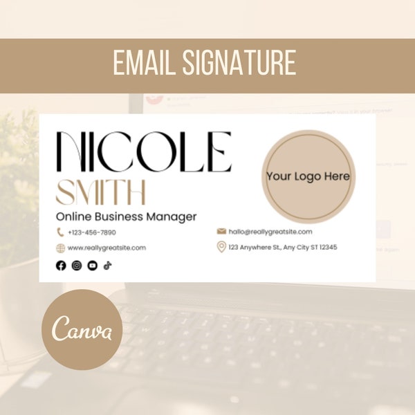 Minimalist Email Signature Template for Realtor, Lash Tech, Teacher ...
