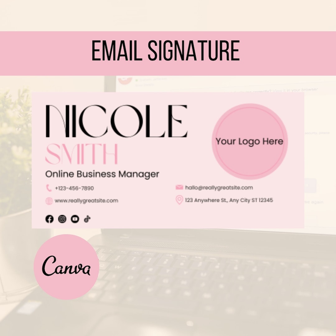 Pink, Aesthetic Email Signature Template for Realtor, Lash Tech ...