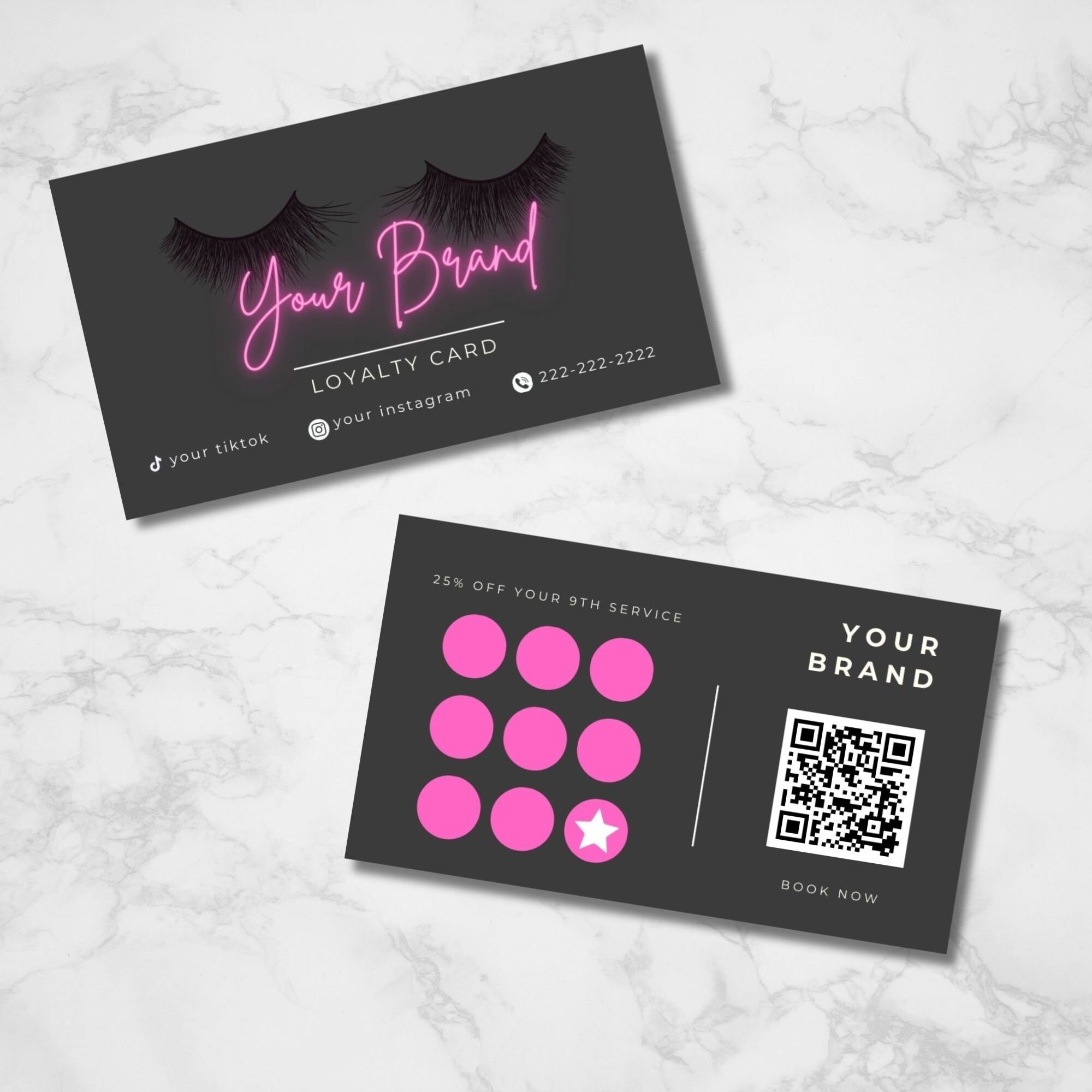 Nail Tech Loyalty Cards, Lash Business Card, Hair Business Cards ...