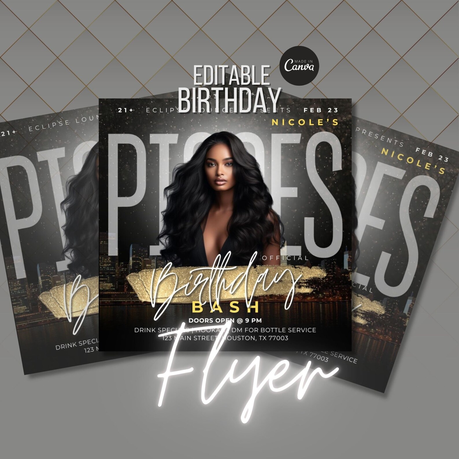 Pisces Birthday Flyer Template, March Birthday Weekend Club Flyer ...