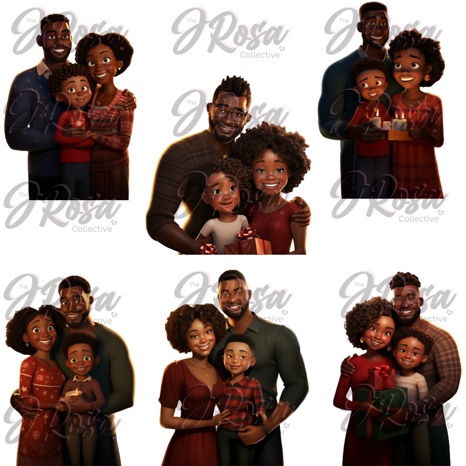 African American Christmas Png, Merry Christmas Clipart, Black Family ...