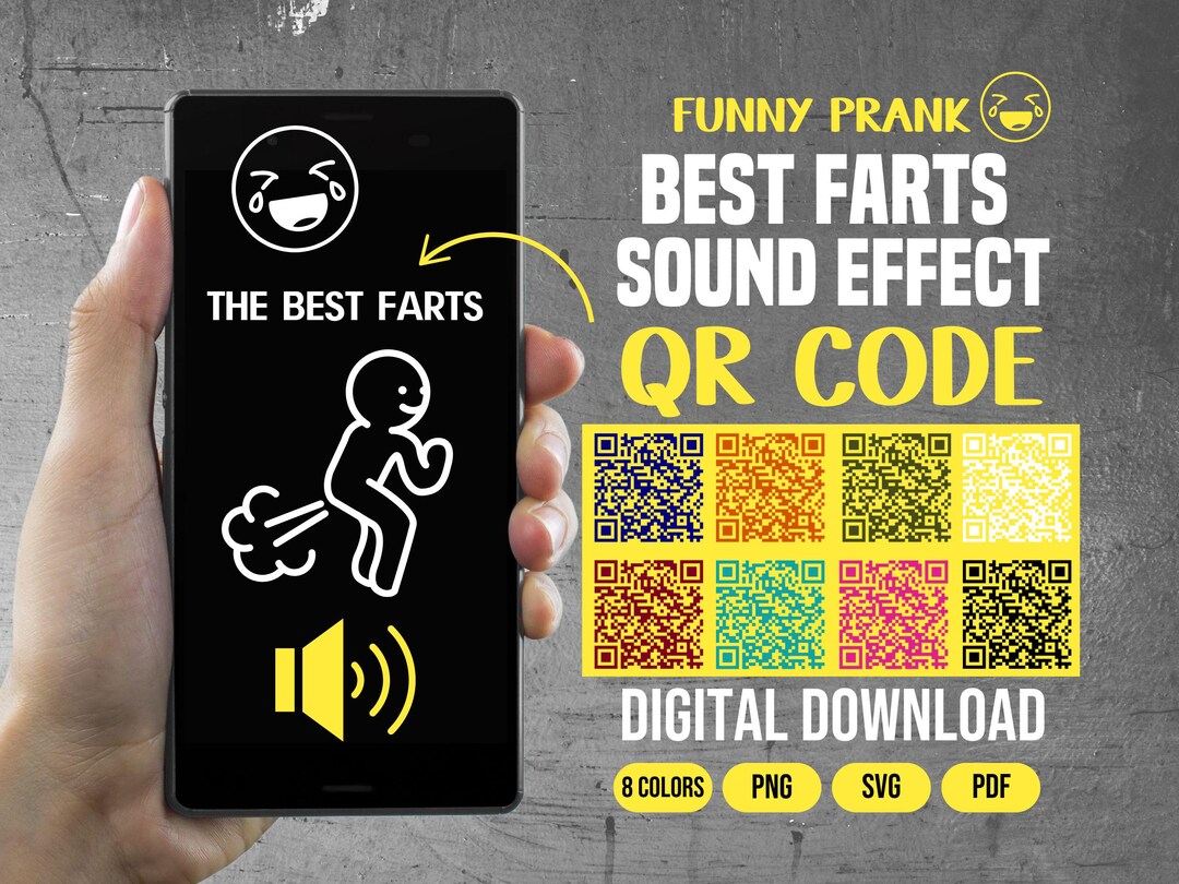 Funny Fart Prank QR Code PNG SVG, Farting Sound Effect Design, Silly ...