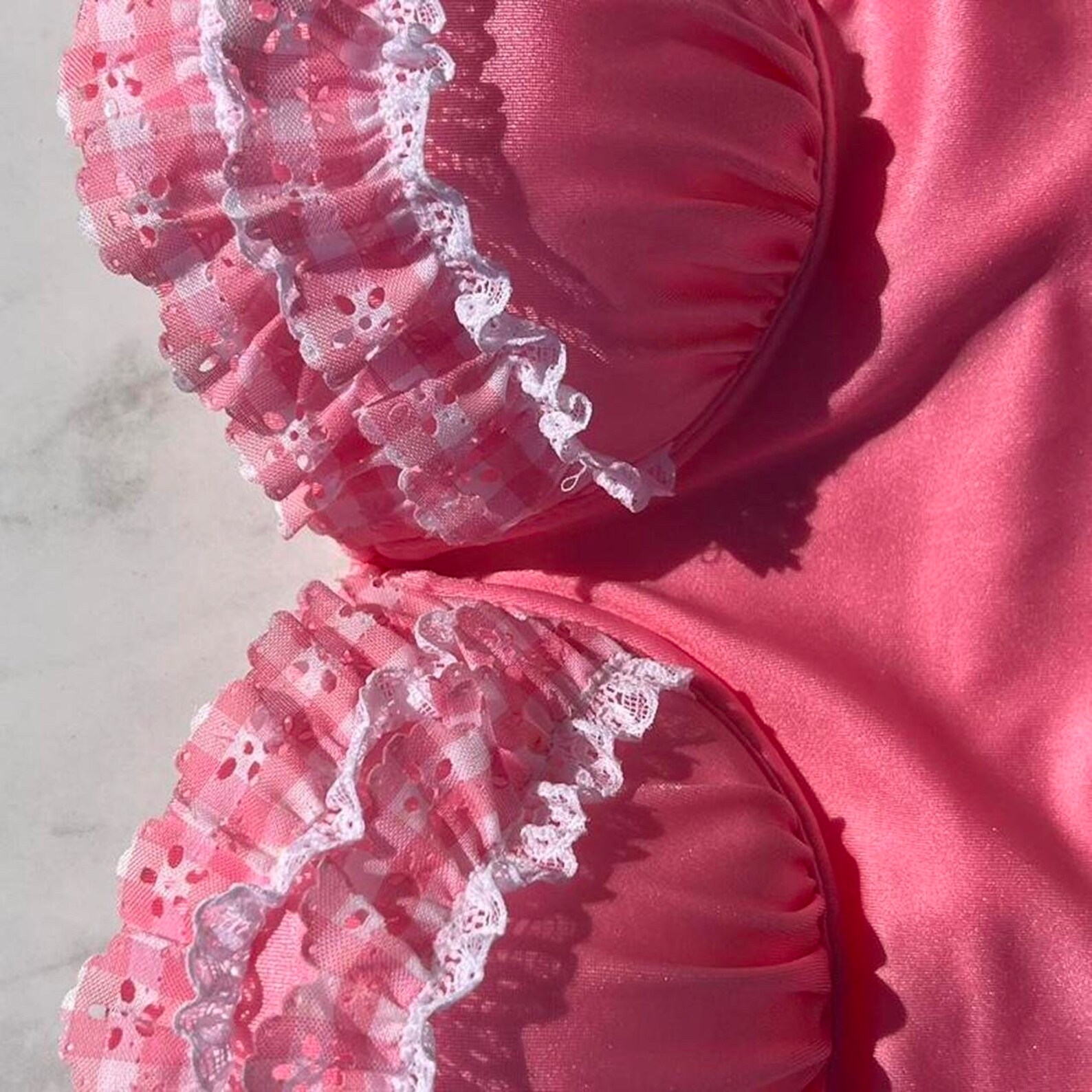 1990s Pink Eyelet One Piece Etsy