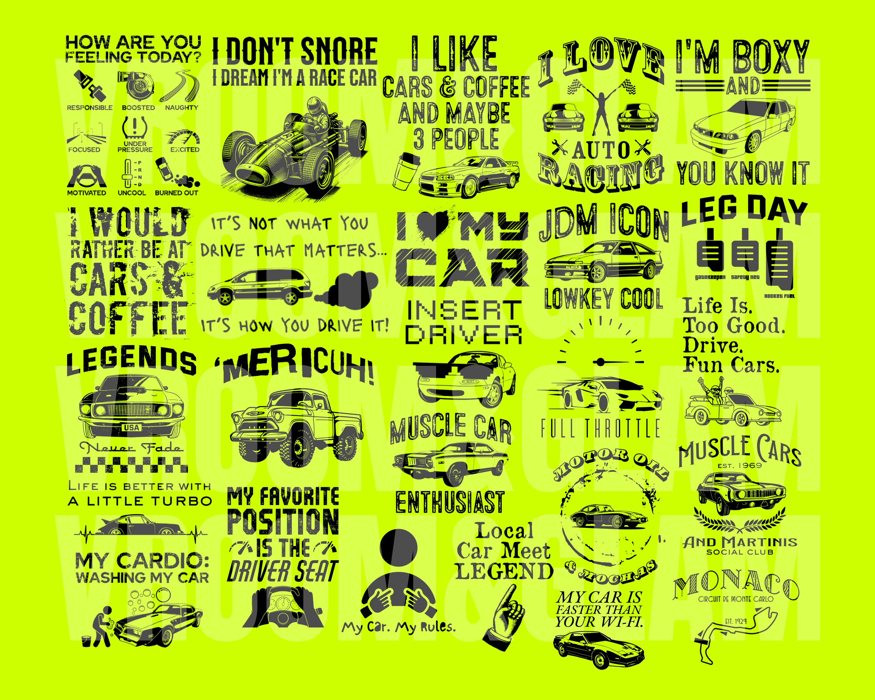 Auto Enthusiast PNG Design Bundle, Car Lover Quotes and Sayings, 125 ...