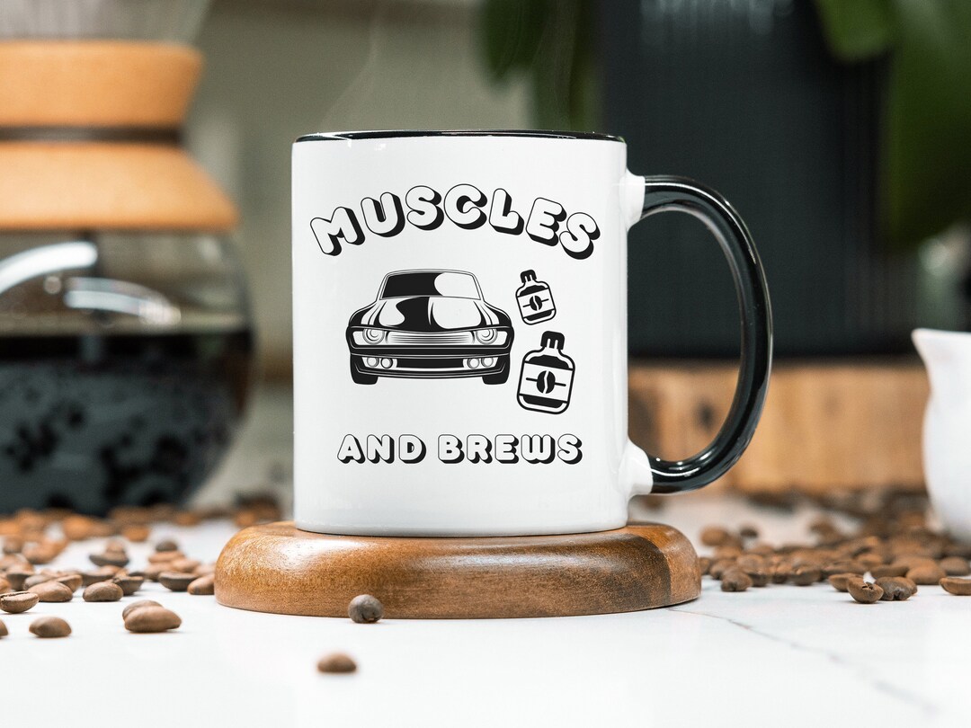 Muscles and Brews Mug Two-tone Drinking Cup Gift for Car - Etsy