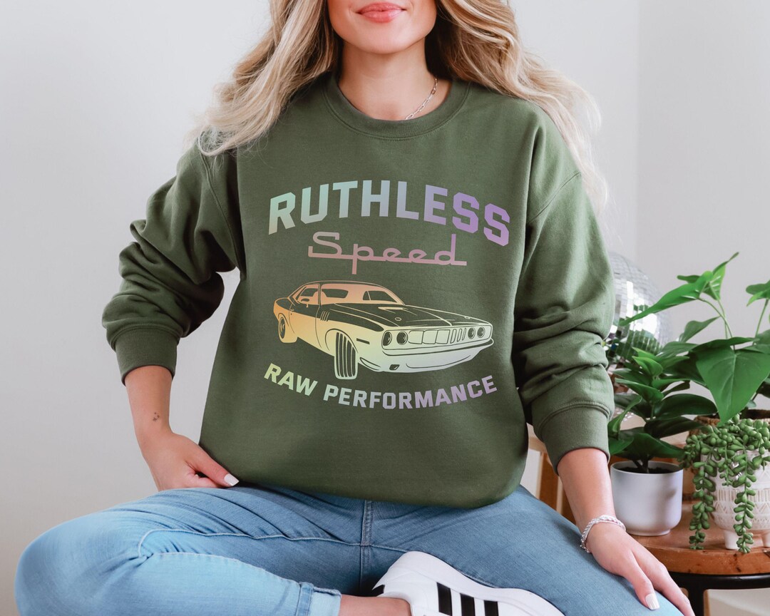 Retro Muscle Car Graphic Sweater, Womens Automotive Apparel, Cars Lover ...