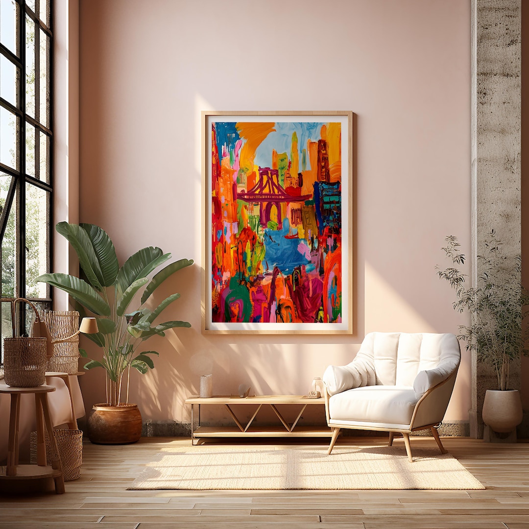 Fauvist Brooklyn Print: Bold Colors, Boho Mid-century Modern Wall Art ...