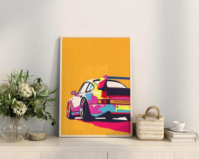 Porsche 911 RWB Poster, Vintage Car Wall Art, Motorsport Collector's ...