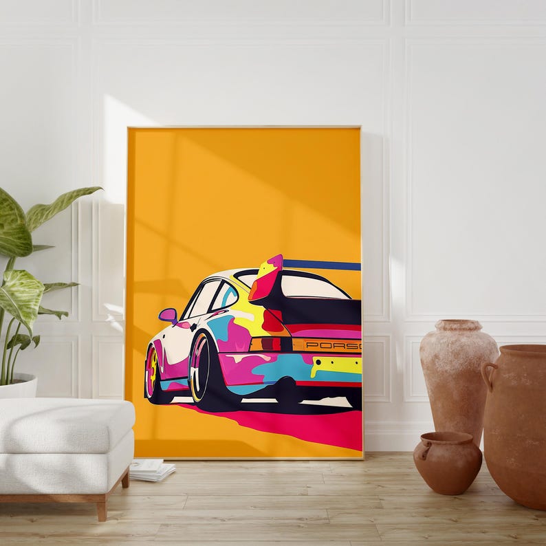 Porsche 911 RWB Poster, Vintage Car Wall Art, Motorsport Collector's ...