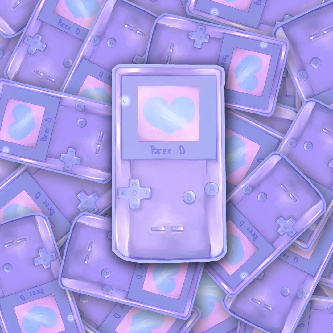 4 Inch Tall Waterproof Vinyl Purple Gameboy Color Sticker - Etsy