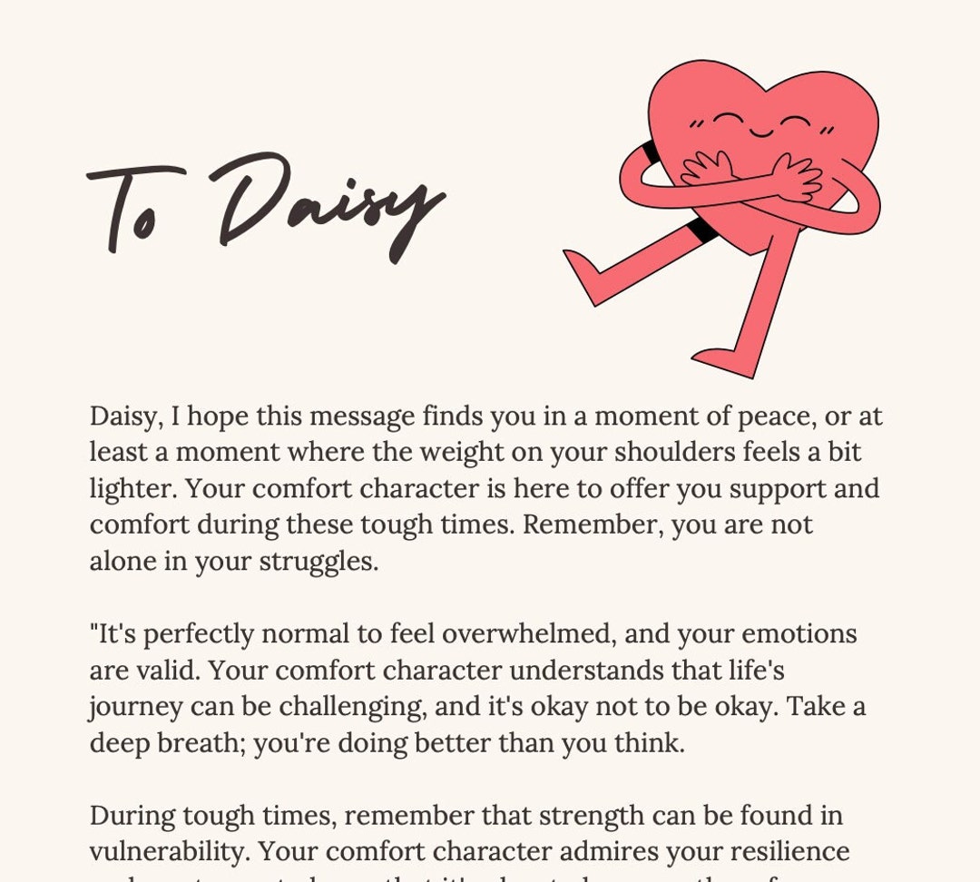 Comforting Letter A Gentle Reminder: You're Not Alone - Etsy