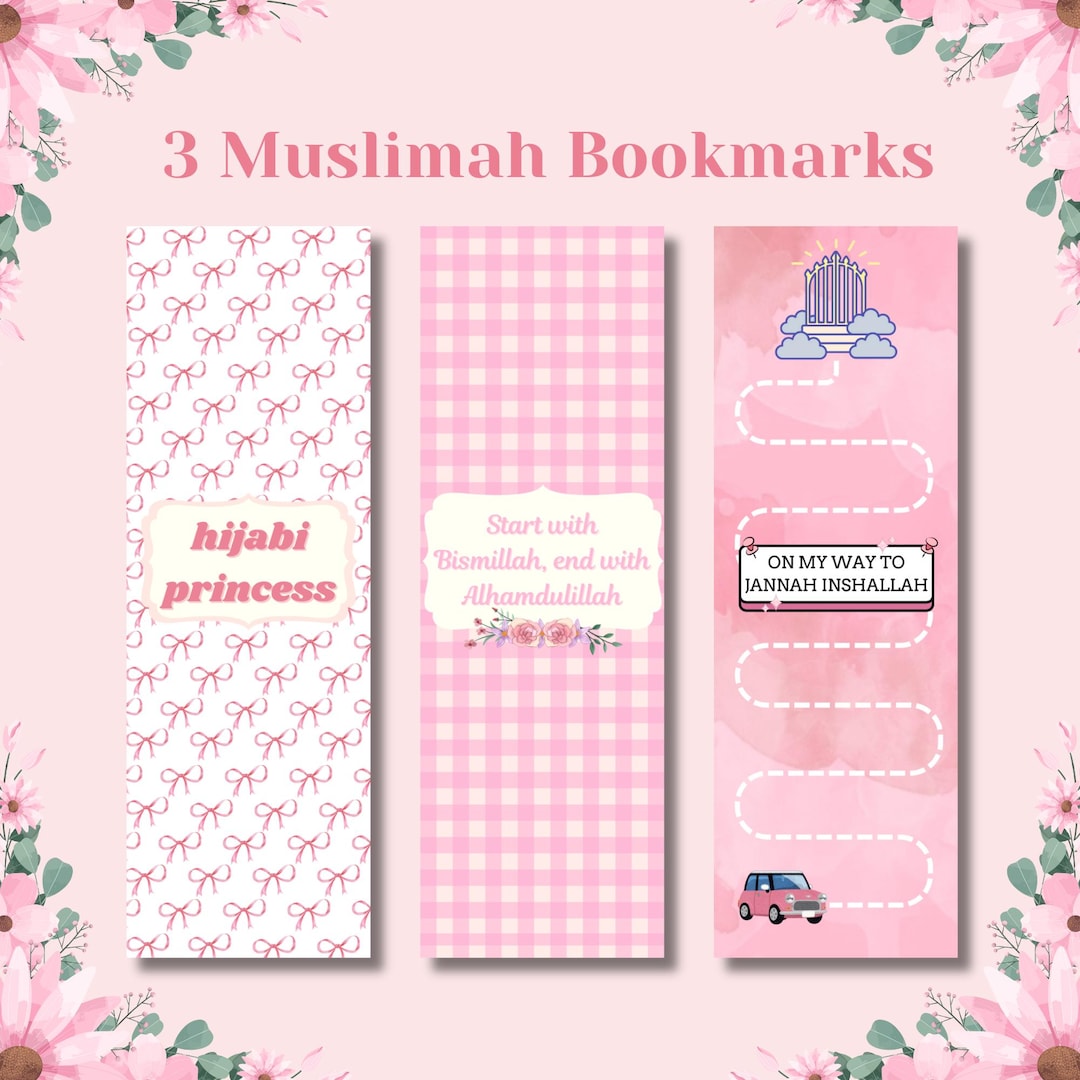 Cute Islamic Bookmarks for Muslim Girls | Aesthetic Muslim Kids Gift ...