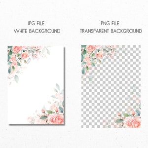 100 Watercolor Pink Roses Clip Art, Frames, Borders, Bouquets, and ...