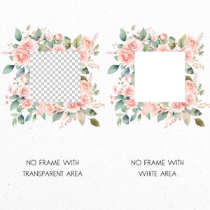 100 Watercolor Pink Roses Clip Art, Frames, Borders, Bouquets, and ...