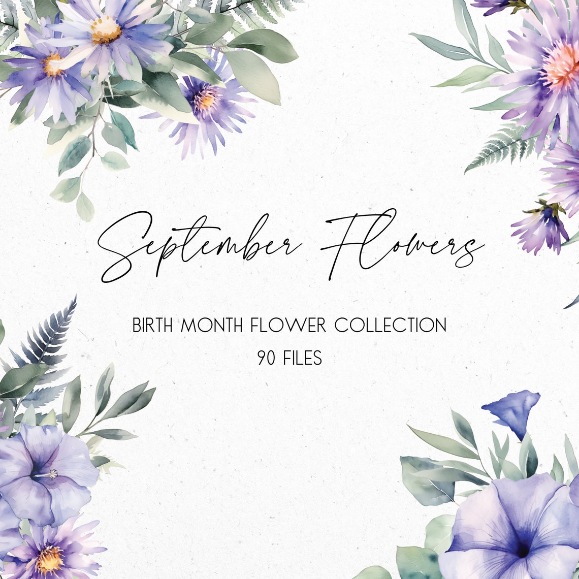 September Birth Flowers Clip Art, Birth Month Flowers Clip Art ...