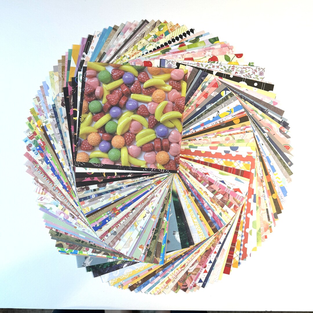 180 Paper Scrap Bundle Original Assorted Set 15x15cm 5.9x5.9 Origami ...