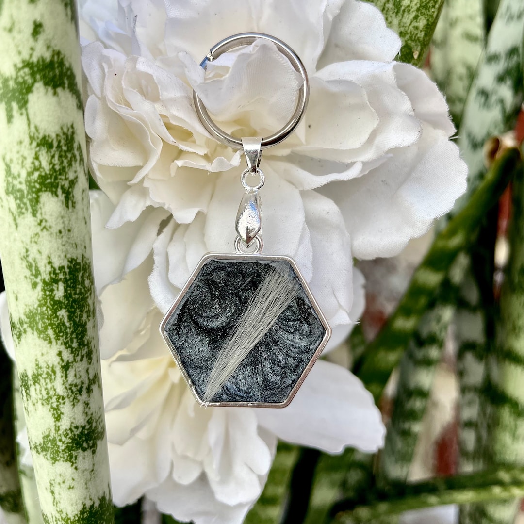 Dog Hair Keychain - Pet Hair Keepsake Keychain - Memorial Hair Keychain ...