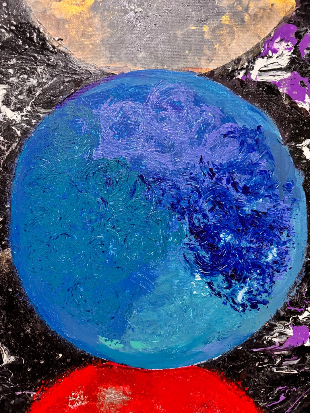 Celestial Planets Art: Cosmic Trinity Painting - Etsy