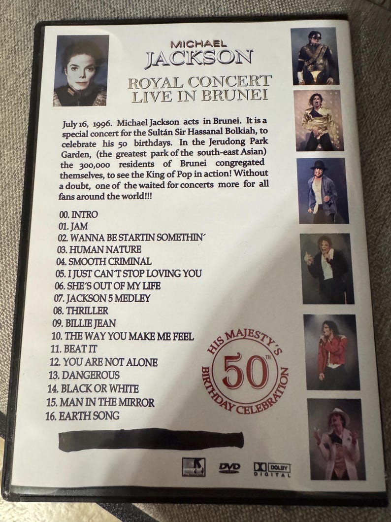 New Michael Jackson Dvd the Royal Concert in Brunei 1996!! - Etsy