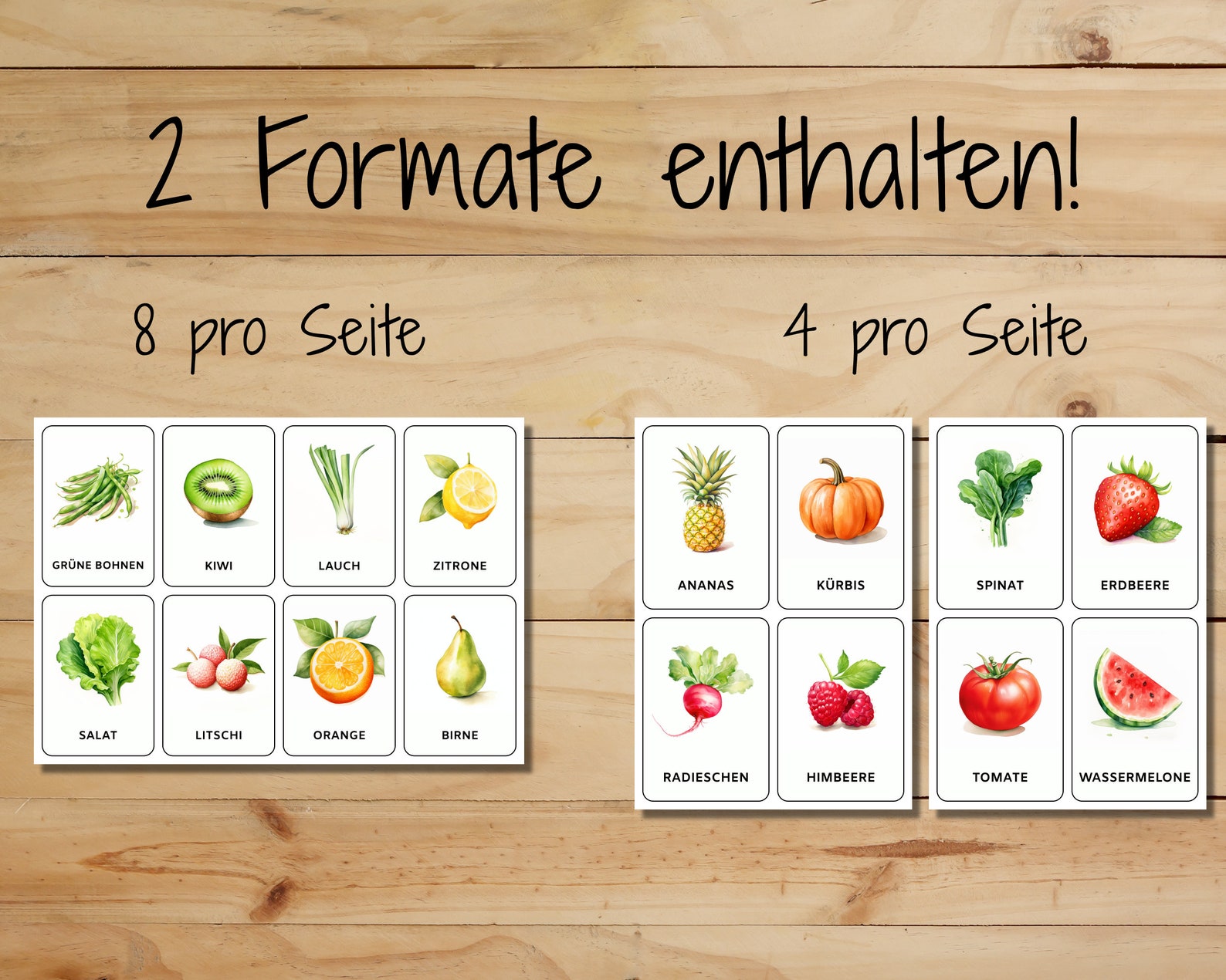 32 Montessori-karten • Obst Und Gemüse • Französisch • Druckbare ...