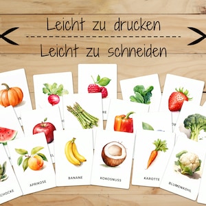 32 Montessori-karten • Obst Und Gemüse • Französisch • Druckbare ...