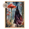 SAKURA Witch in Blossom Tree Woods ~ 7x5" Spring Altar Print (download ...