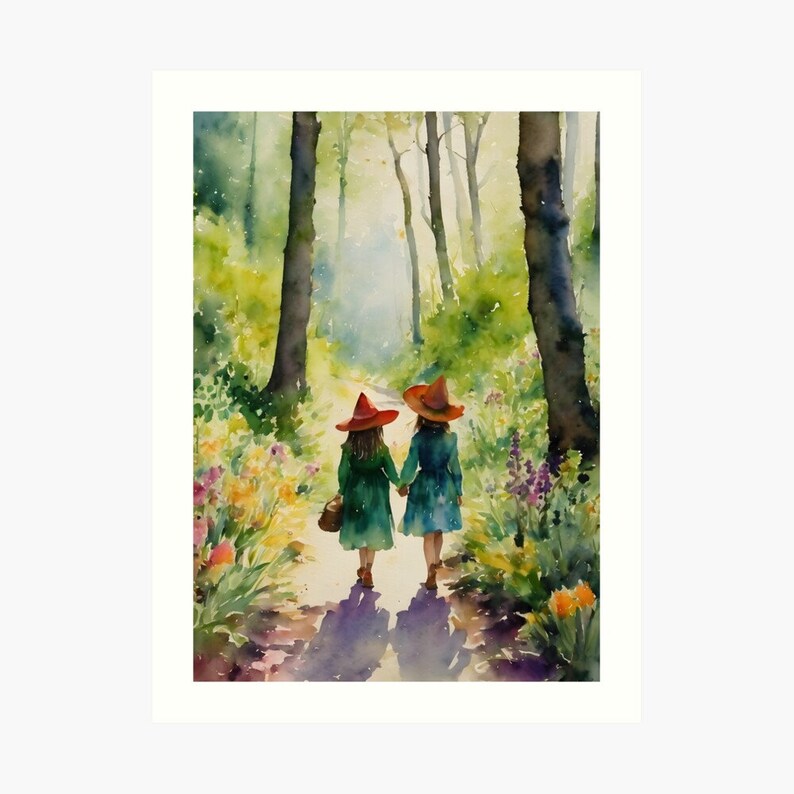 SIBLINGS Little Witch Sisters 7x5 Altar Print - Etsy