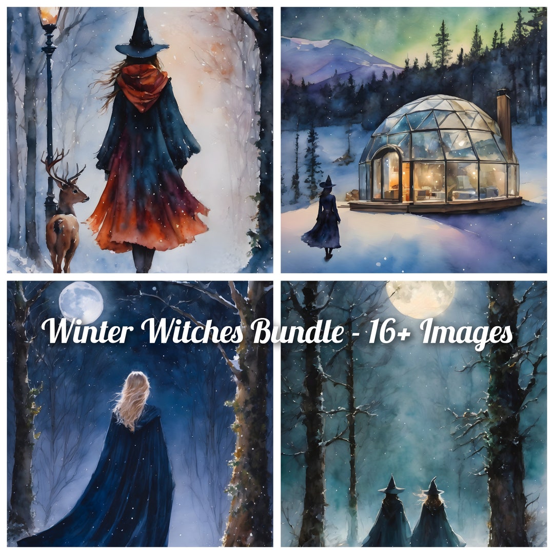 Winter Witches Bundle - 16+ Images Artwork Instant Digital Download ...