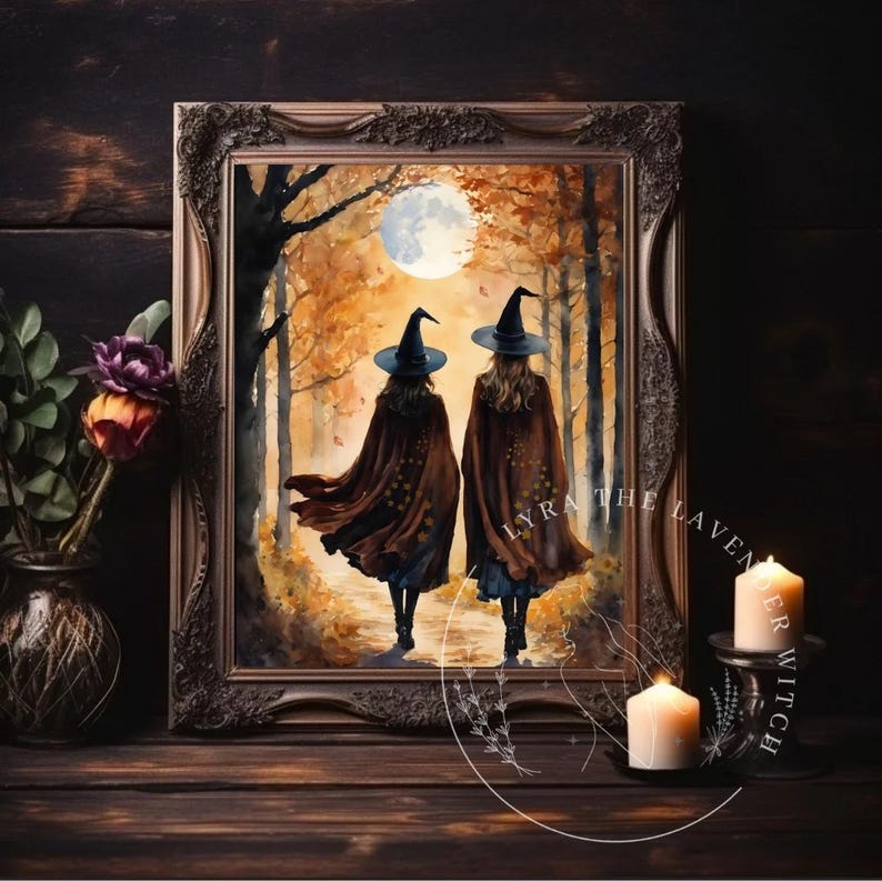 Best Witches in Autumn ~ HD Altar Print (download Only) ~ Watercolour ...