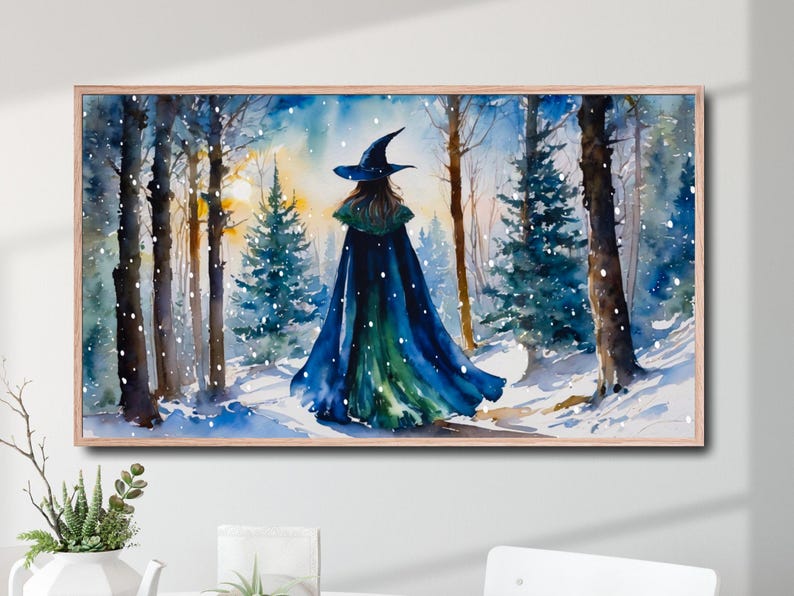 Smart TV Screensaver | Winter Witch in the Woods | Yule Digital ...