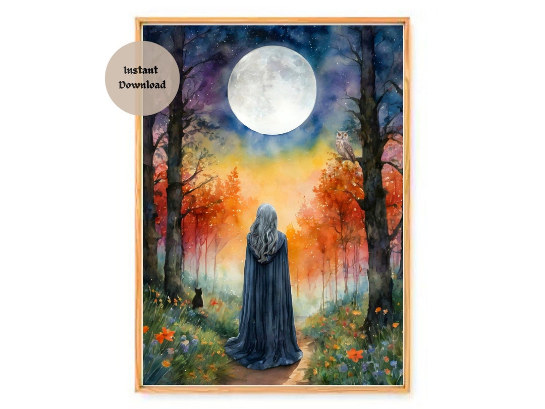 Chakra Moon | Digital Download Instant Printable Witchy Pagan Wicca ...