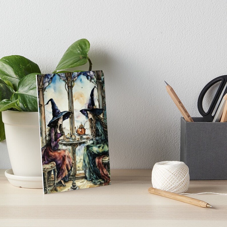BEST WITCHES Drink Tea Tasseomancy Witchcraft Scrying 7x5 Altar Print ...