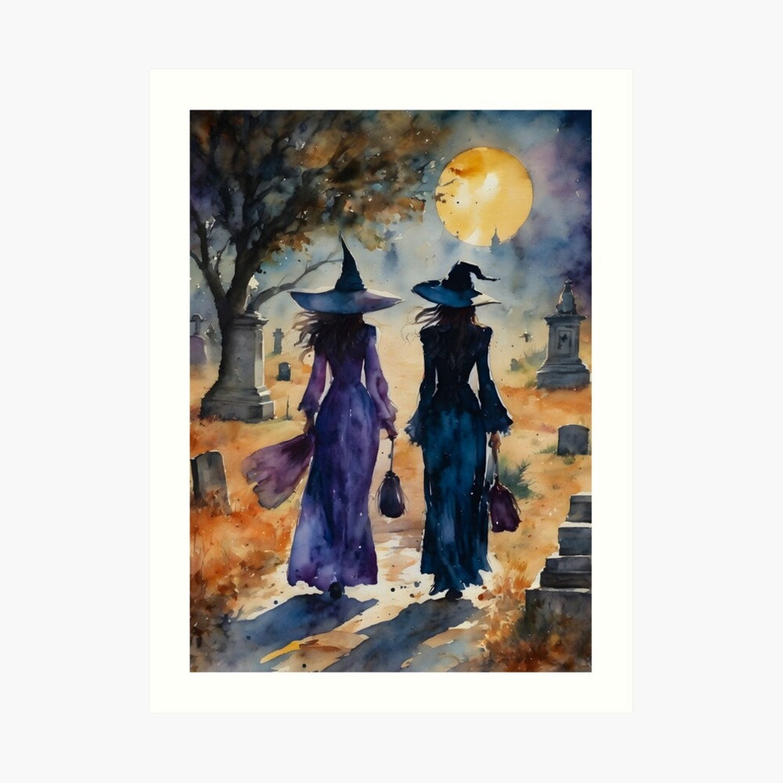 BEST WITCHES on Their Favourite Stroll ~ Through a Cemetery ~ 7x5 ...