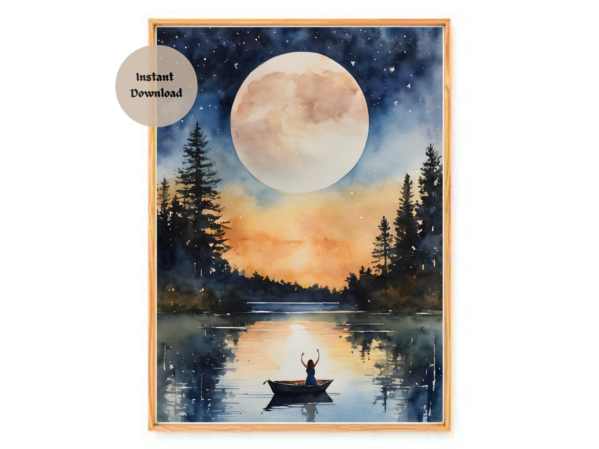 I LOVE THE MOON (and the Moon Loves Me) ~ 7x5" Altar Print (download ...