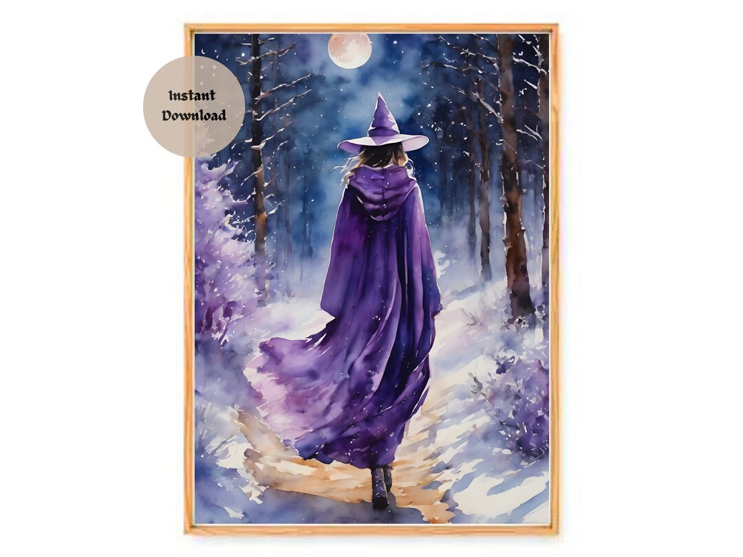 LAVENDER WITCH in Winter ~ HD Altar Print (download Only) ~ Witchy ...