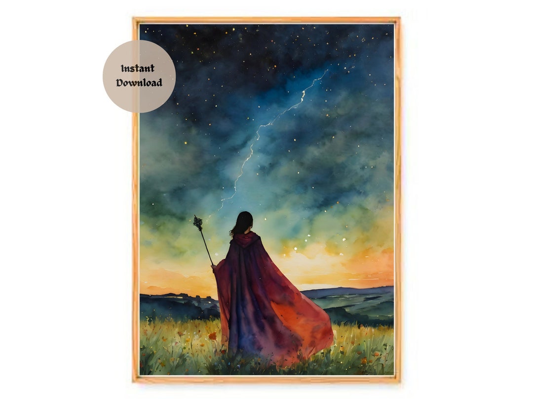 POWER ~ Altar Print (download Only) ~ Witch Wand Lightening Digital ...