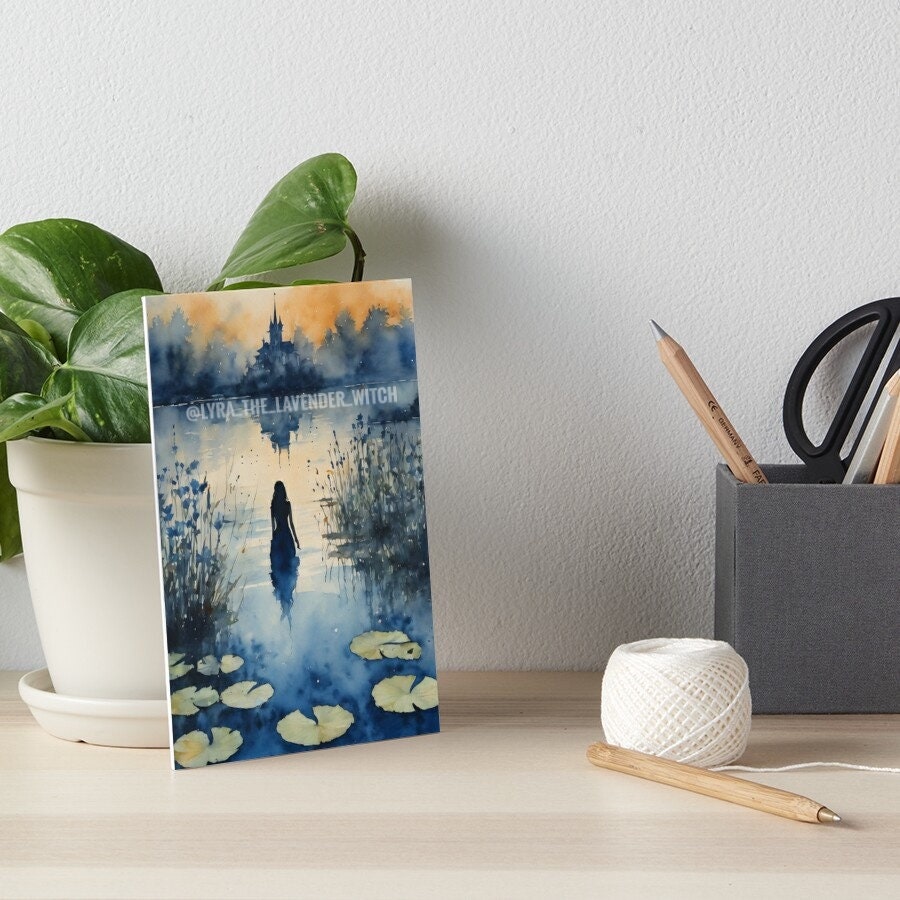 HAUNTING ~ Spectre Lady Haunting the Lotus Lake ~ 7x5" Altar Print ...