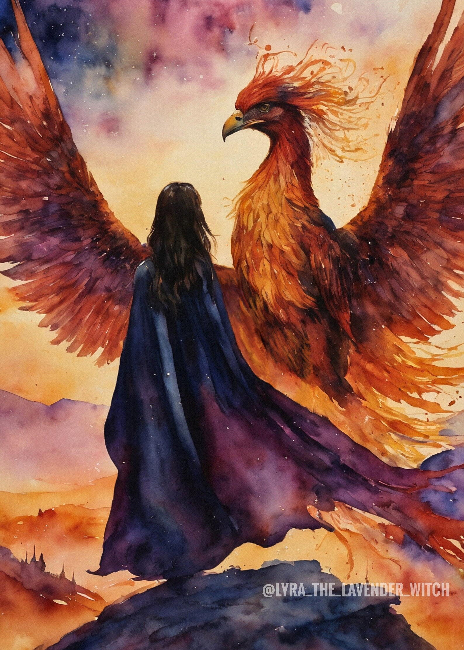Fire Bird A Witch Travels to Meet the Great Phoenix 7x5 Altar Print ...