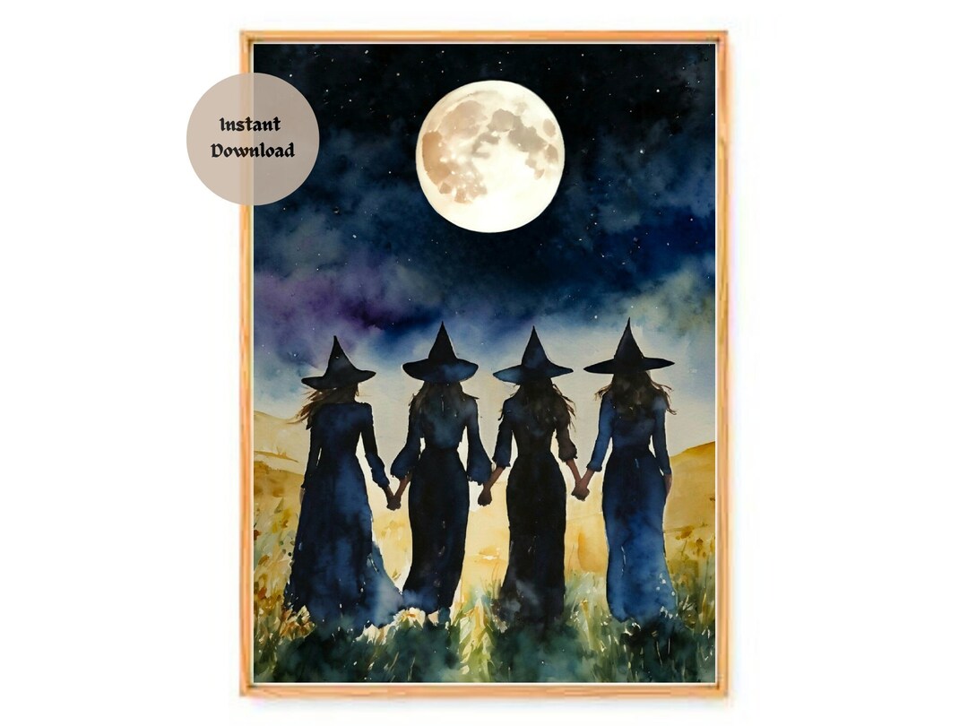 COVEN ~ Four Witchy Sisters Meet on the Full Moon ~ Altar Print (download Only) ~ Printable ...