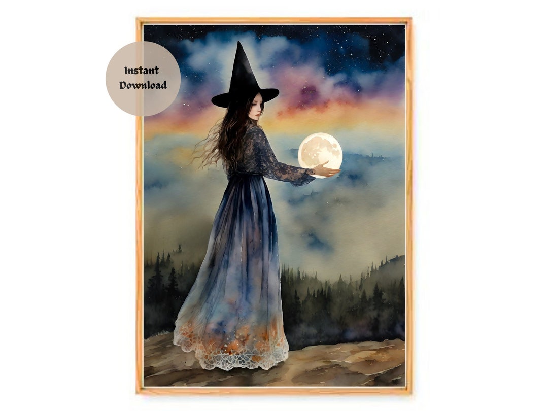 BEHOLD! the Moon! ~ HD Altar Print (download Only) ~ Cottagecore Witchy ...