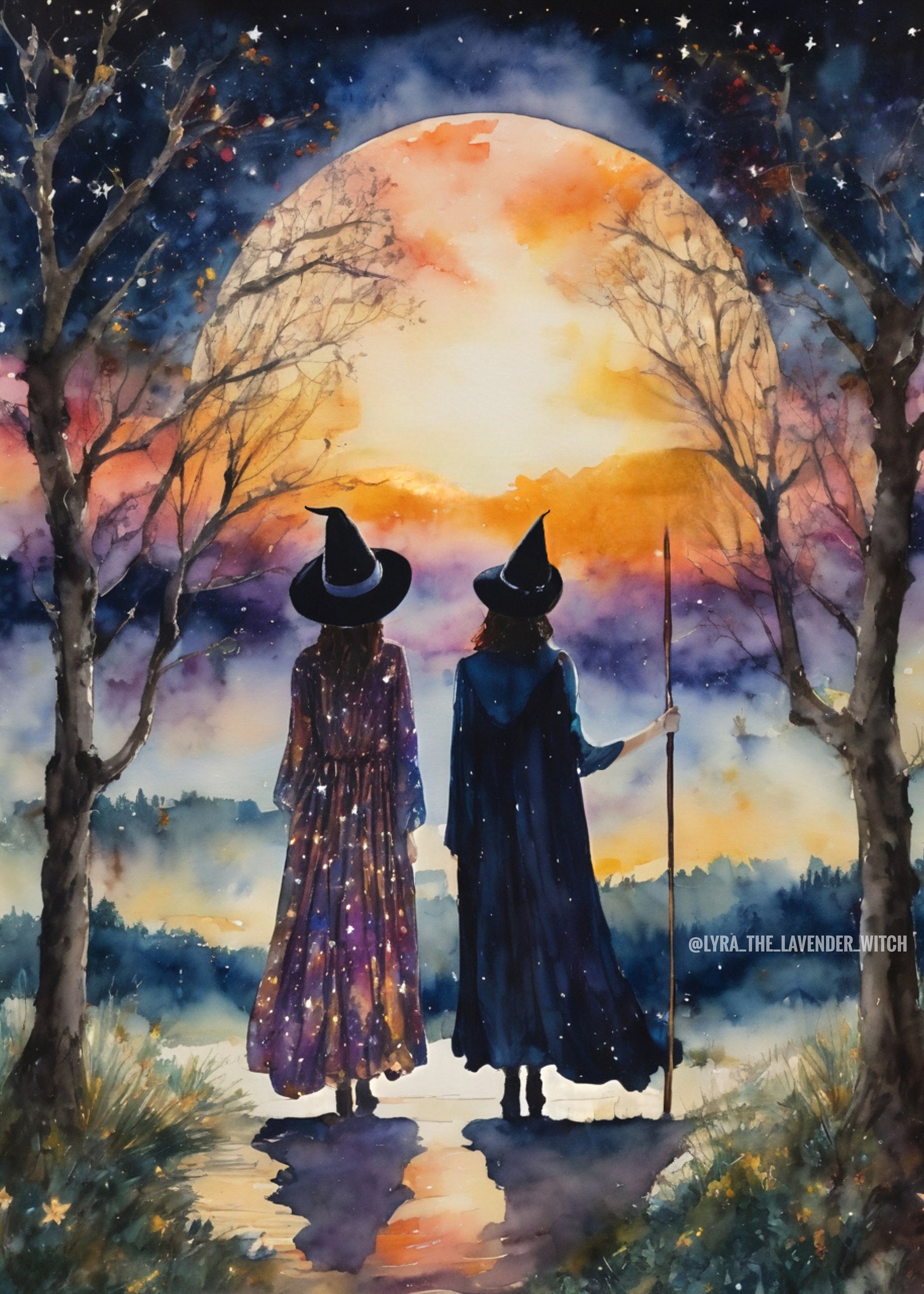 APPRECIATION - Best Witches Watch the Moonrise ~ HD Altar Print ...