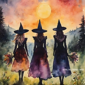 THE THREE SISTERS ~ Altar Print (download Only) ~ Witchy Watercolour ...
