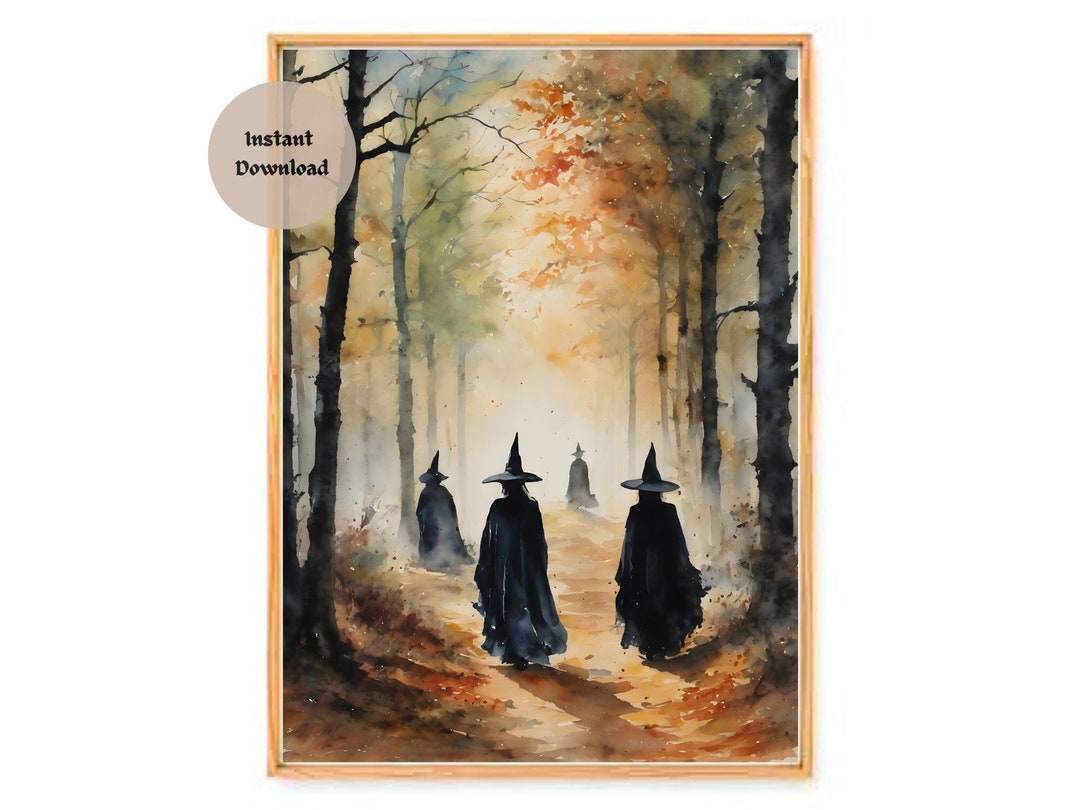 A Witchy Walk in the Woods ~ HD Altar Print (download Only) ~ Witchy Watercolour Wall Art Decor ...