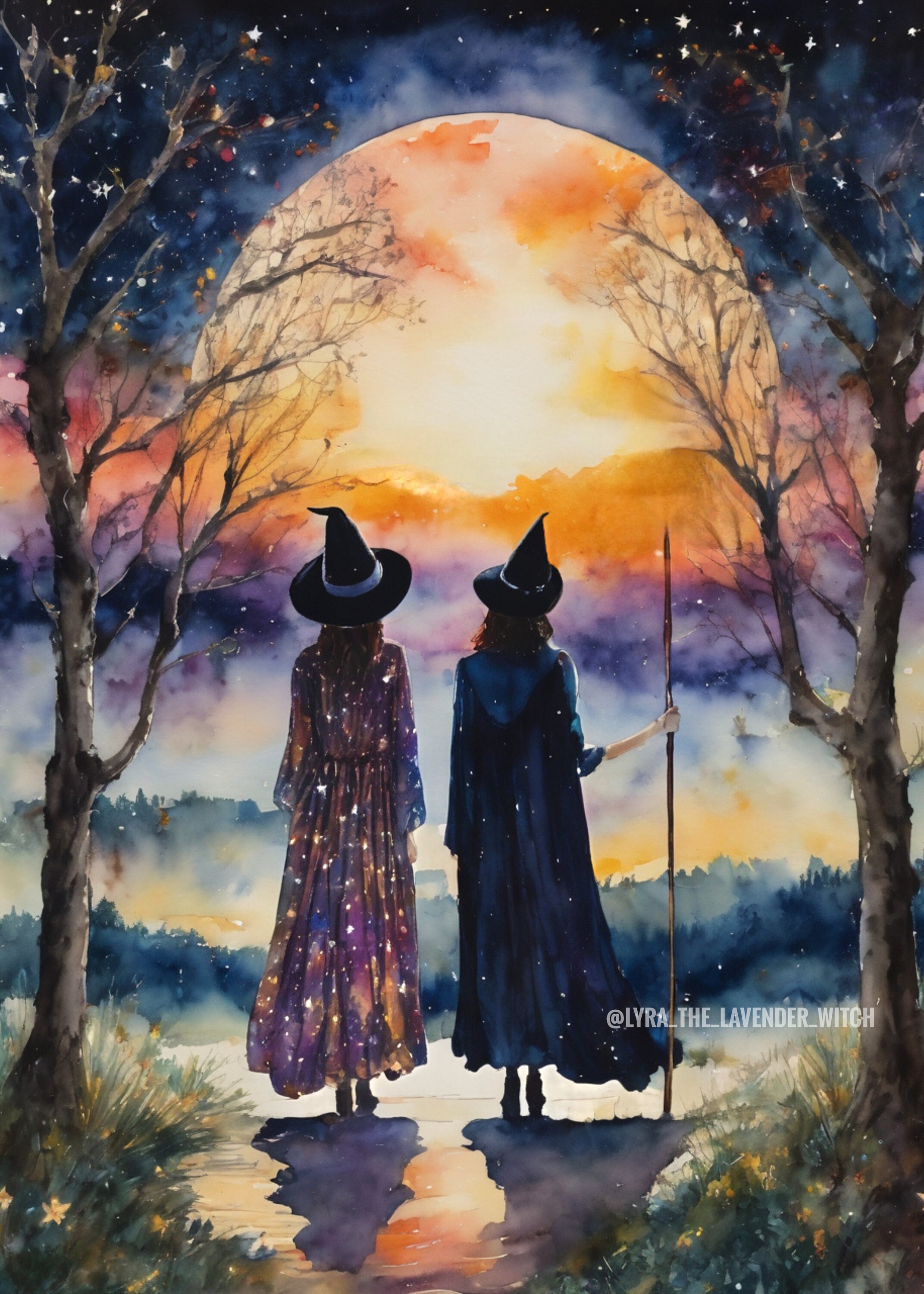 APPRECIATION Best Witches Watch the Moonrise 7x5 Altar Print download ...
