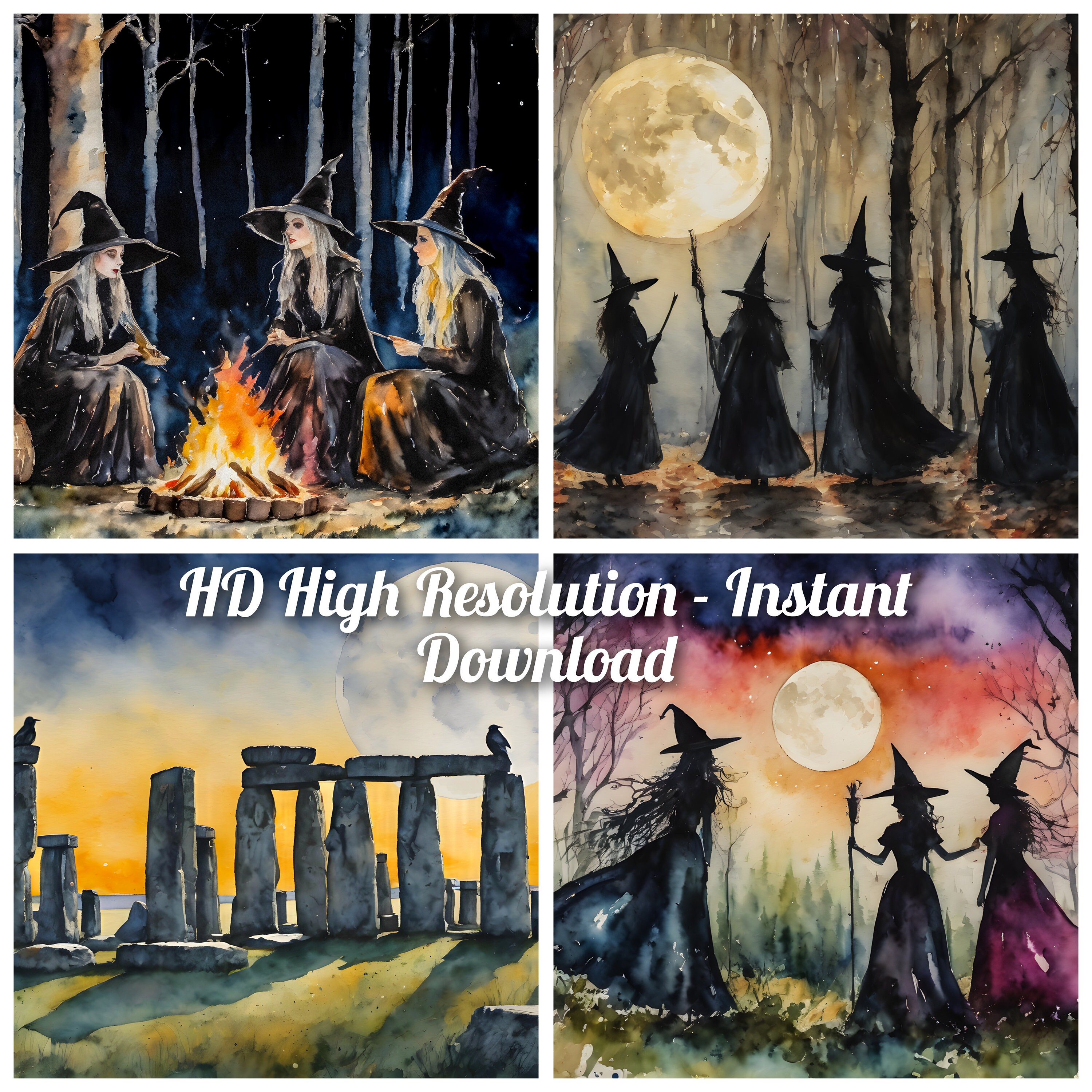 COVEN and BEST WITCHES Bundle 8 Images Artwork Instant Digital Download High Resolution ...